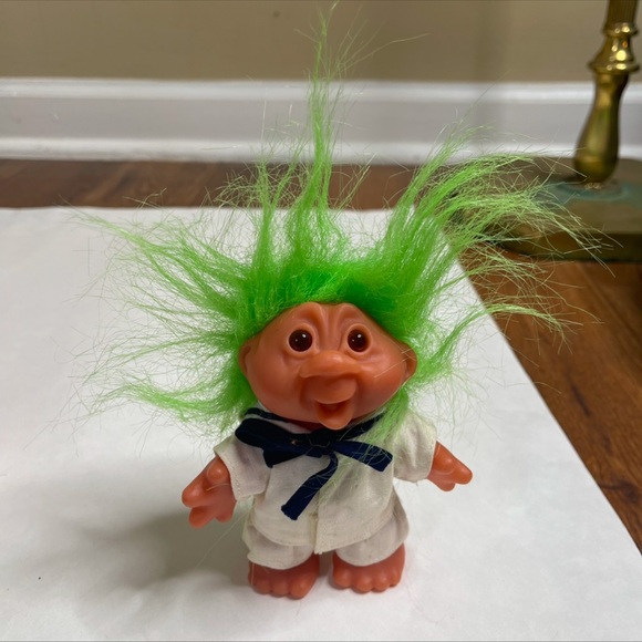 Dam Troll Dolls | Toys | Vintage 986 Dam Green Hair Troll Doll | Poshmark